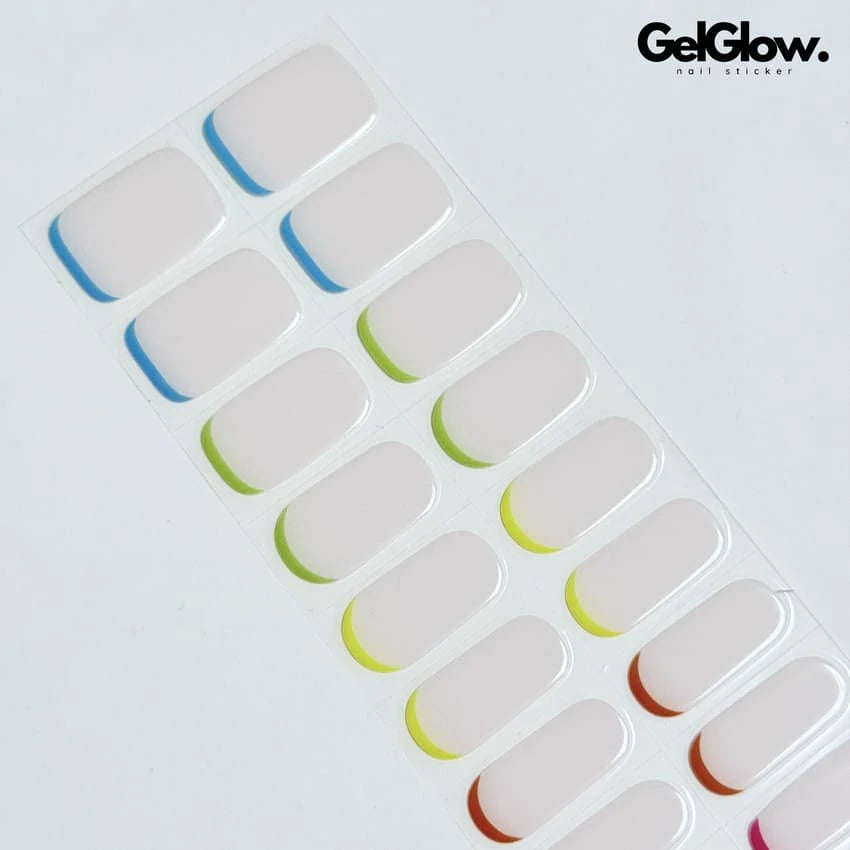 COLORFUL NEON - SEMICURED UV GEL NAIL STICKER KIT NG200146 - Quinnas