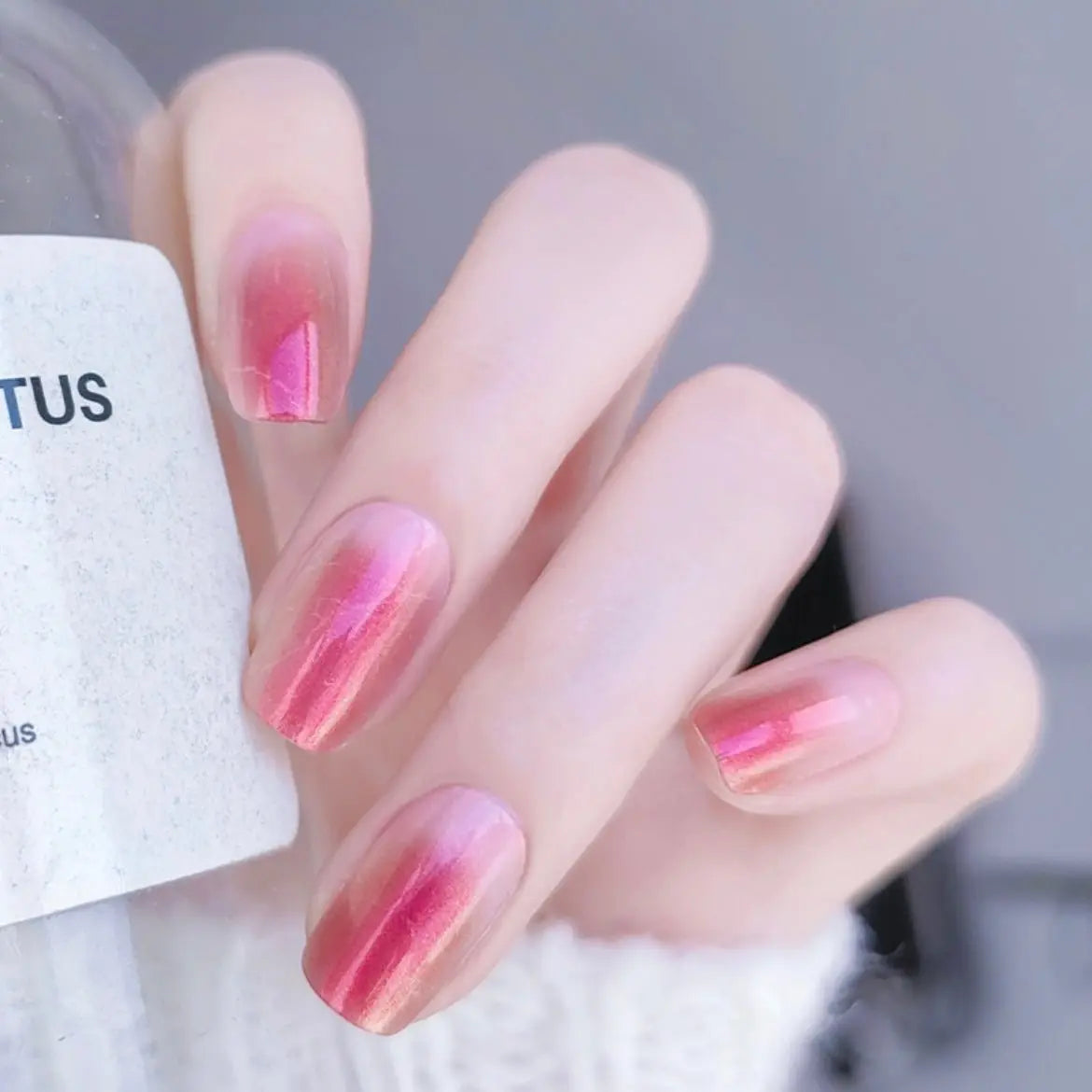 PINK CLOUDS - SEMICURED UV GEL NAIL STICKERS KIT MGHZ075 - Quinnas