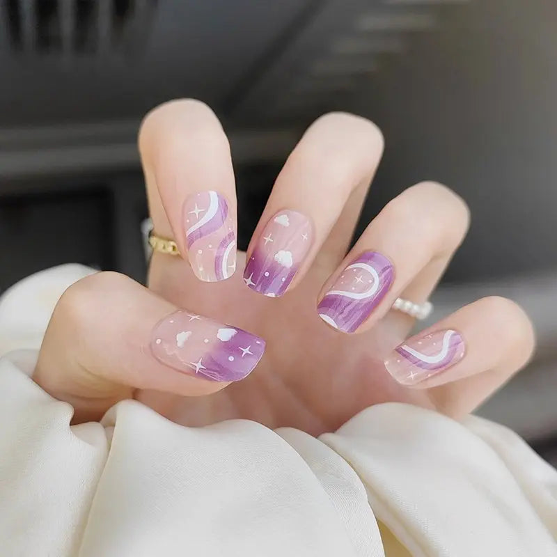 PURPLE SKY - SEMICURED UV GEL NAIL STICKER KIT NG200078 - Quinnas